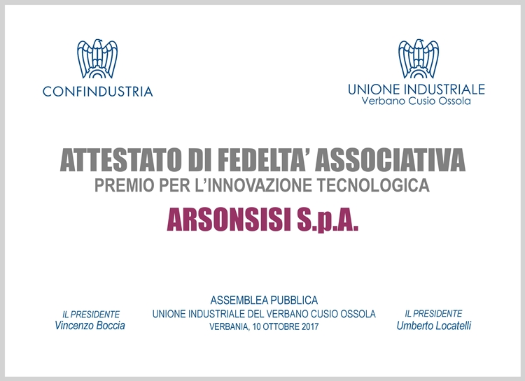 Arsonsisi receives special recognition from UIVCO - ARSONSISI